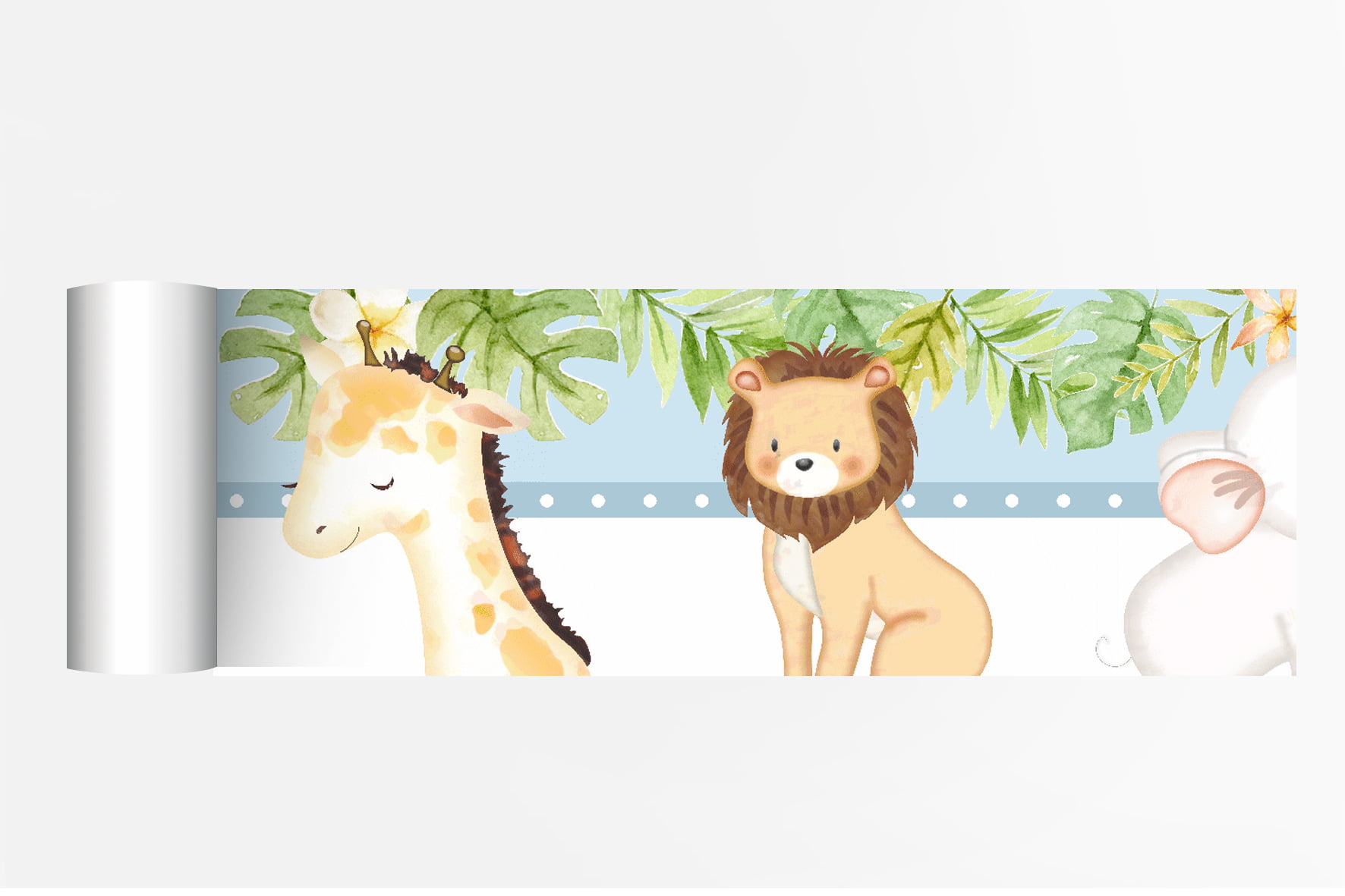 Faixa Decorativa para Quarto de Bebê Safari Floresta