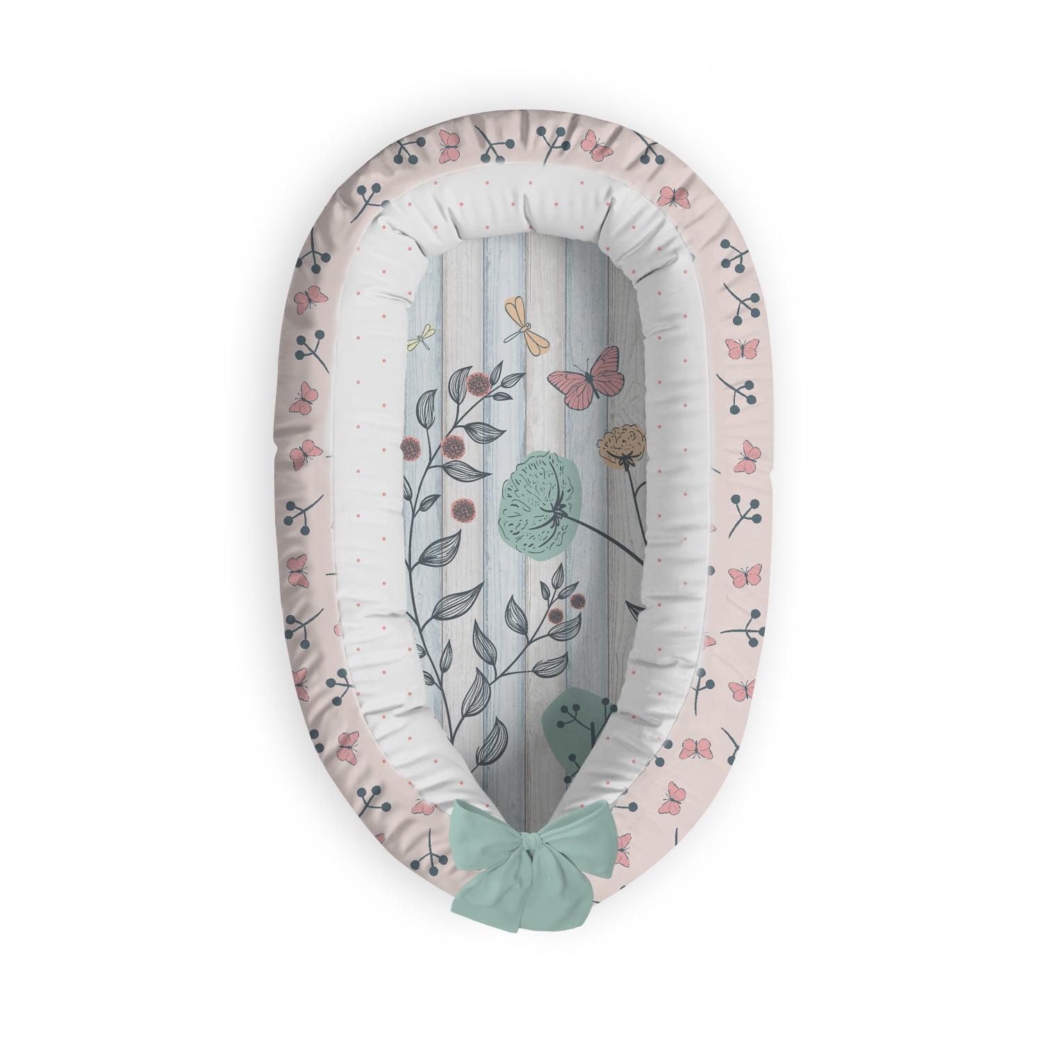 Ninho Redutor Bebê Borboletas Jardim | Conforto em 100% Algodão