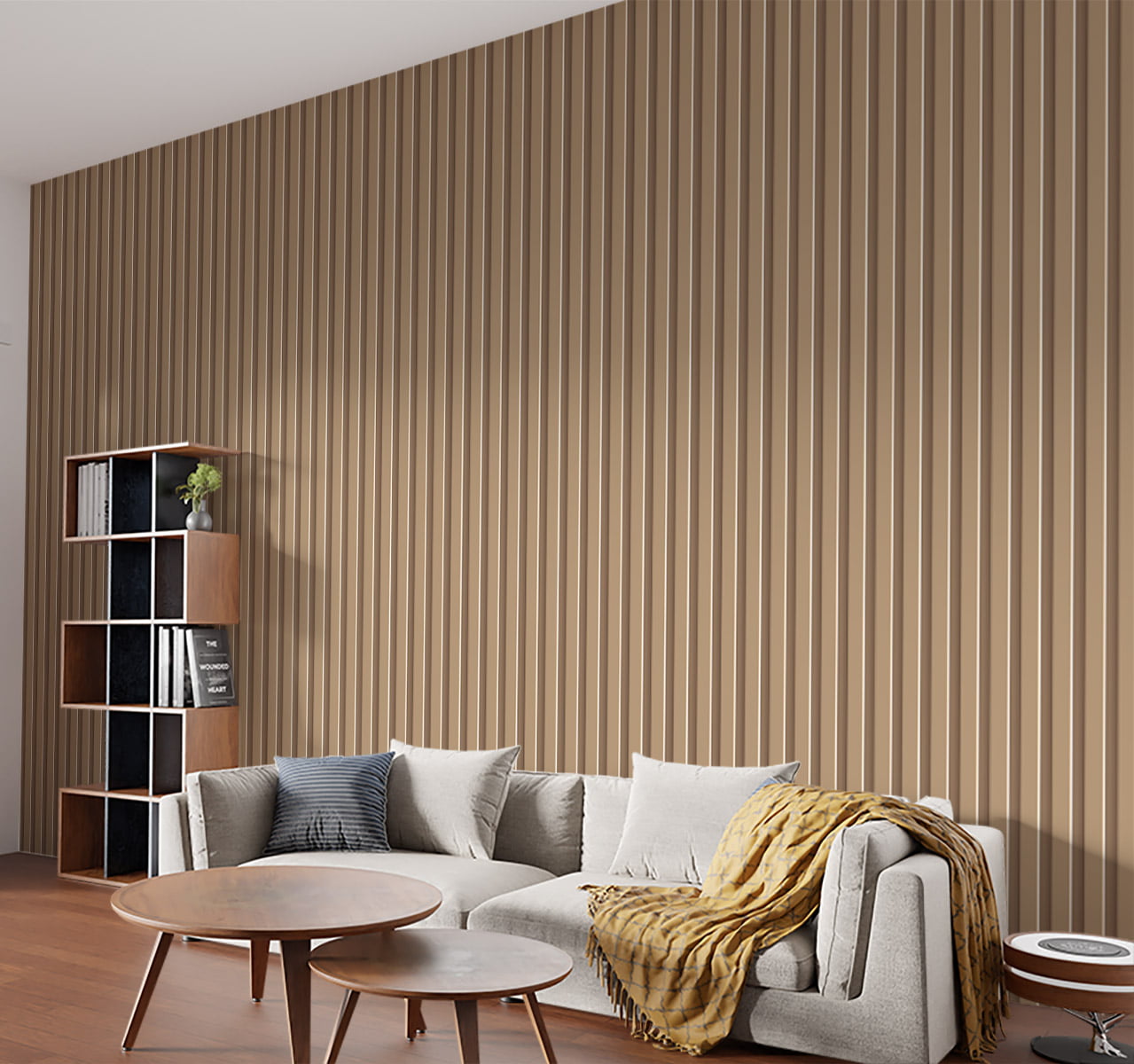 Papel de Parede Cimento Queimado Ripado Linha Home Vrh38