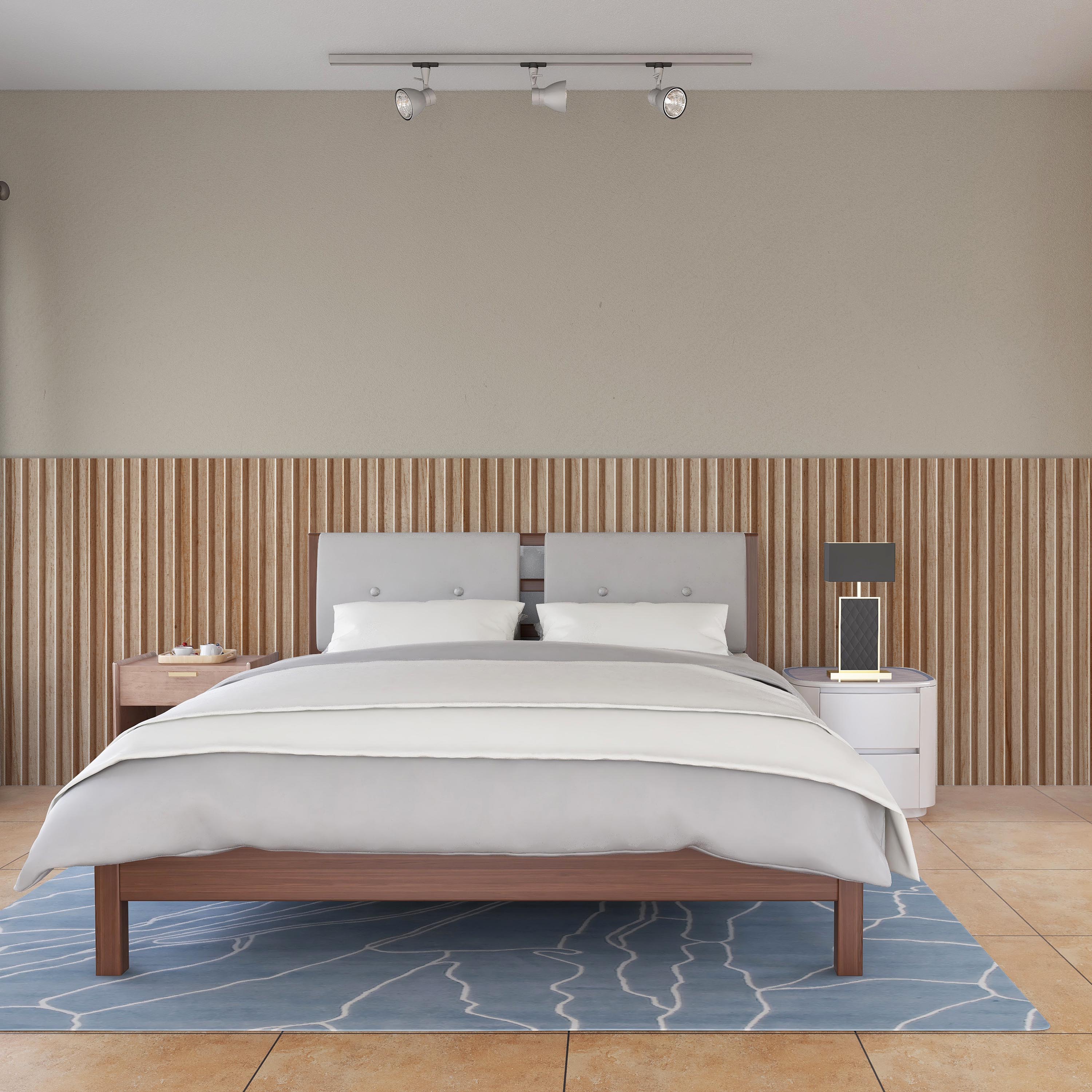 Papel de Parede Ripado Cimento Queimado Sala Quarto Linha Home VRH45