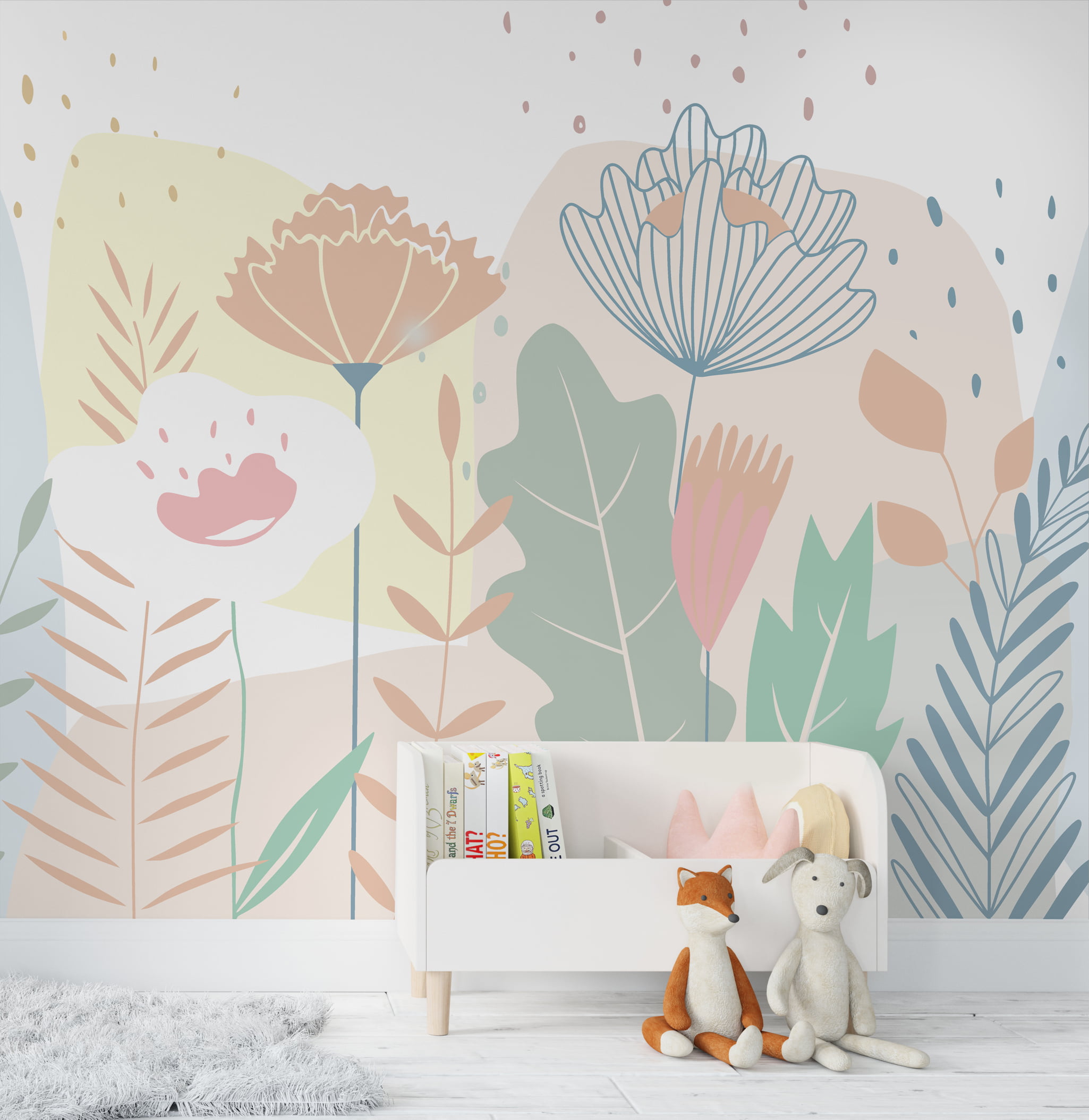 Papel de parede infantil floral rosa menina Papel de parede infantil floral rosa menina